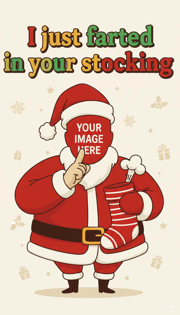 Santa's Cheeky Secret | Just Christmas Cards