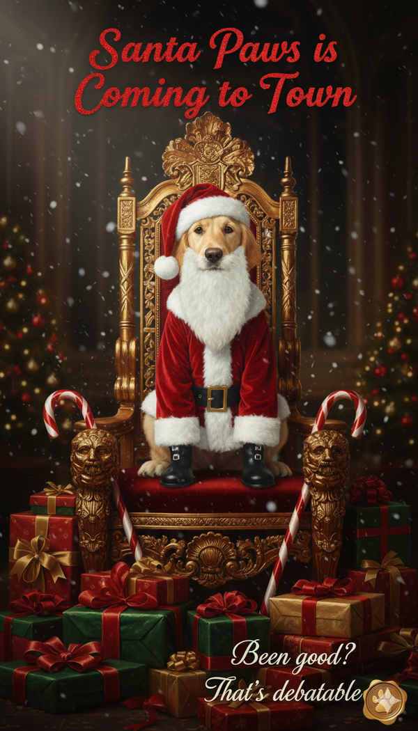 Santa Paws is Coming to Town | Just Christmas Cards